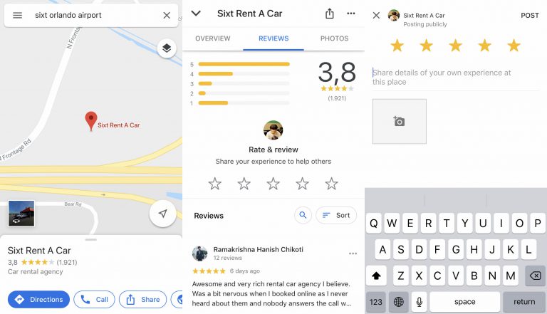 How to Leave a Google Review for SIXT Rent a Car ⭐⭐⭐⭐⭐